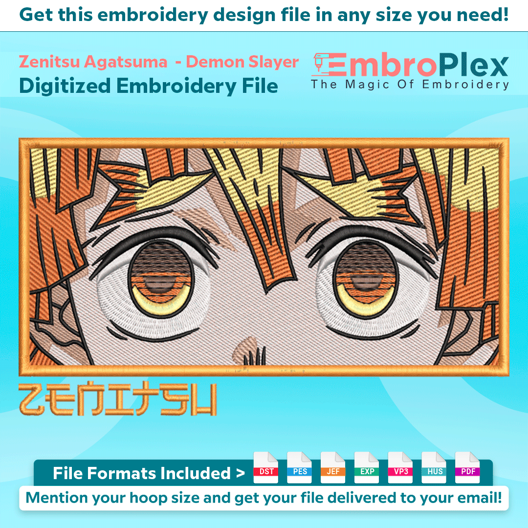 Zenitsu Agatsuma From Demon SlayerEmbroidery Design File | Inspire Uplift