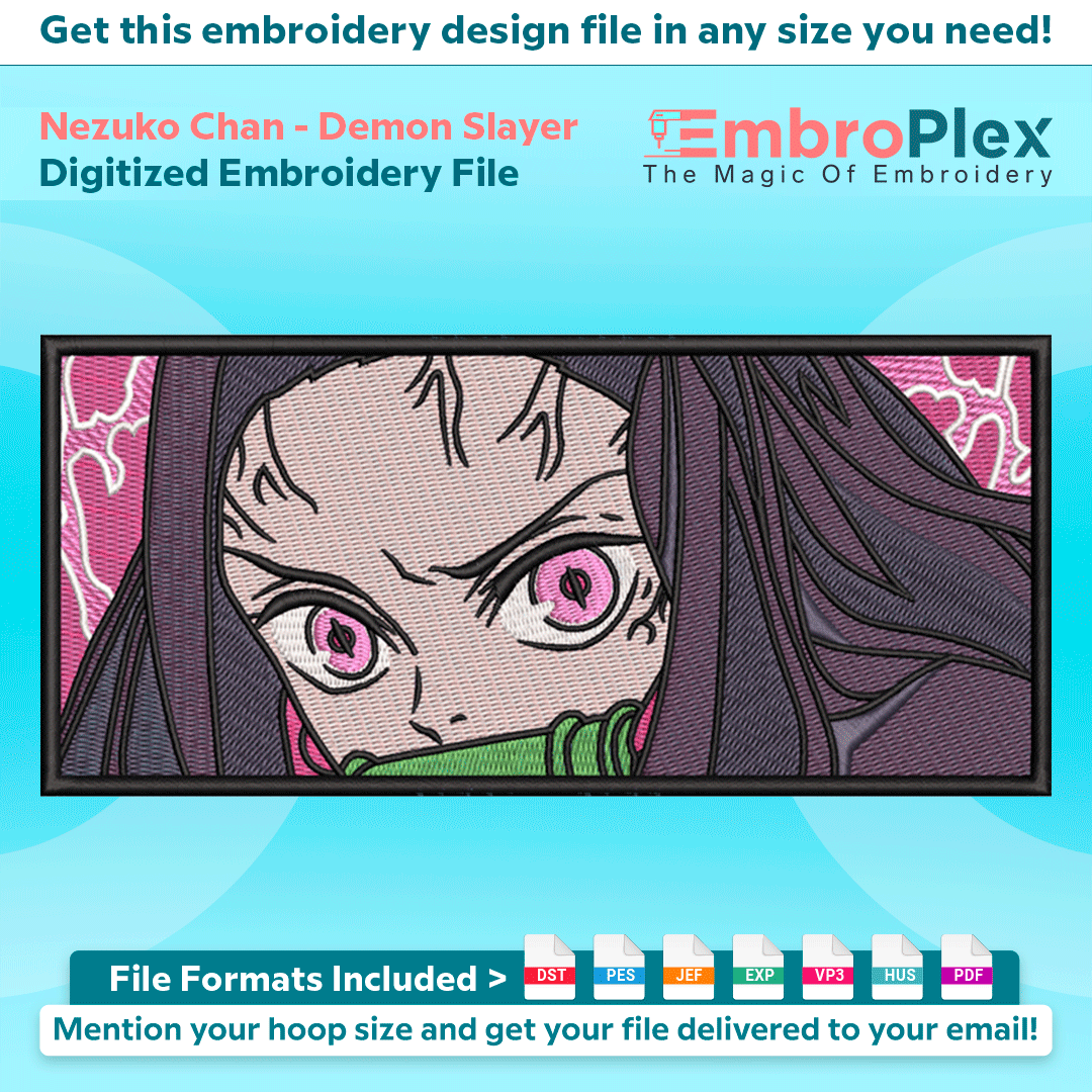 Nezuko Chan From Demon Slayer Embroidery Design File | Inspire Uplift