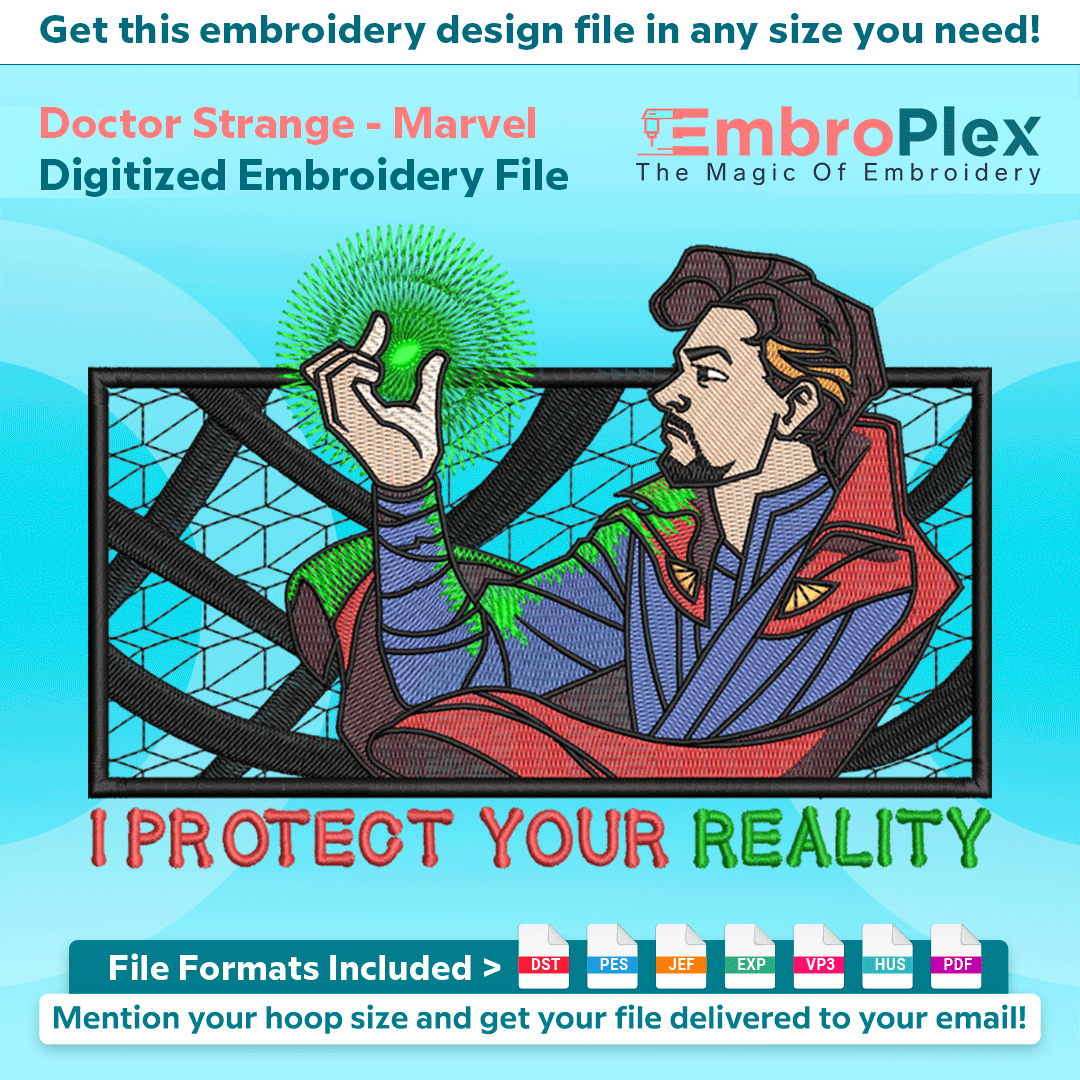 Doctor Strang From Marvel Embroidery Design Files | Inspire Uplift
