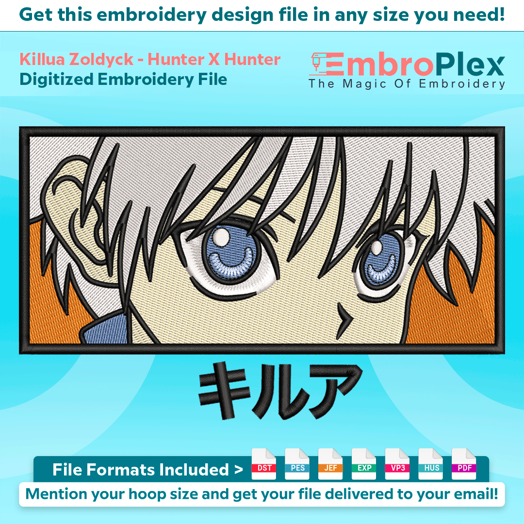 Killua Zoldyck From Hunter x Hunter Embroidery Design Files - Inspire ...
