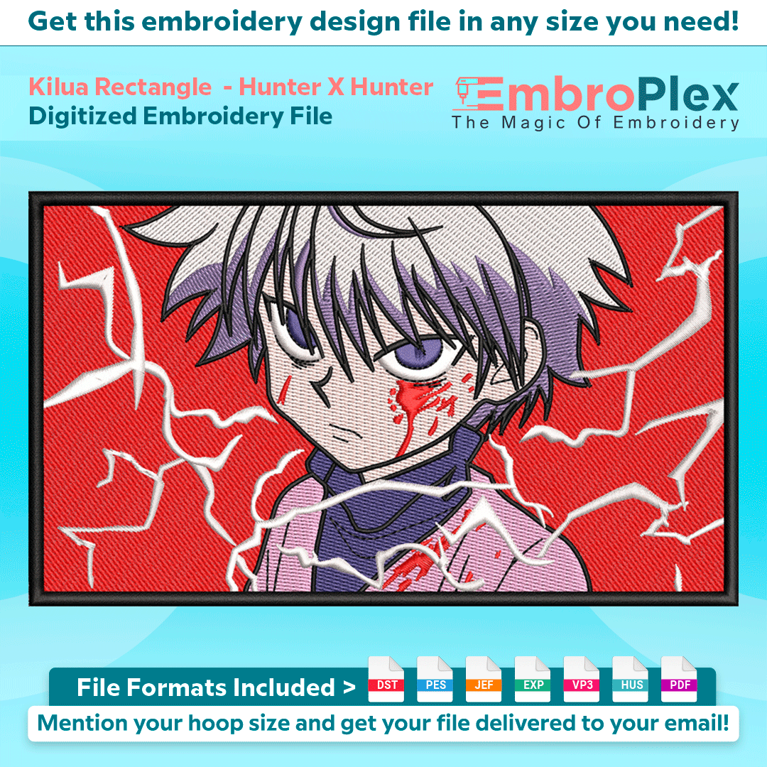 Kilua Rectangle From Hunter x Hunter Embroidery Design File - Inspire ...