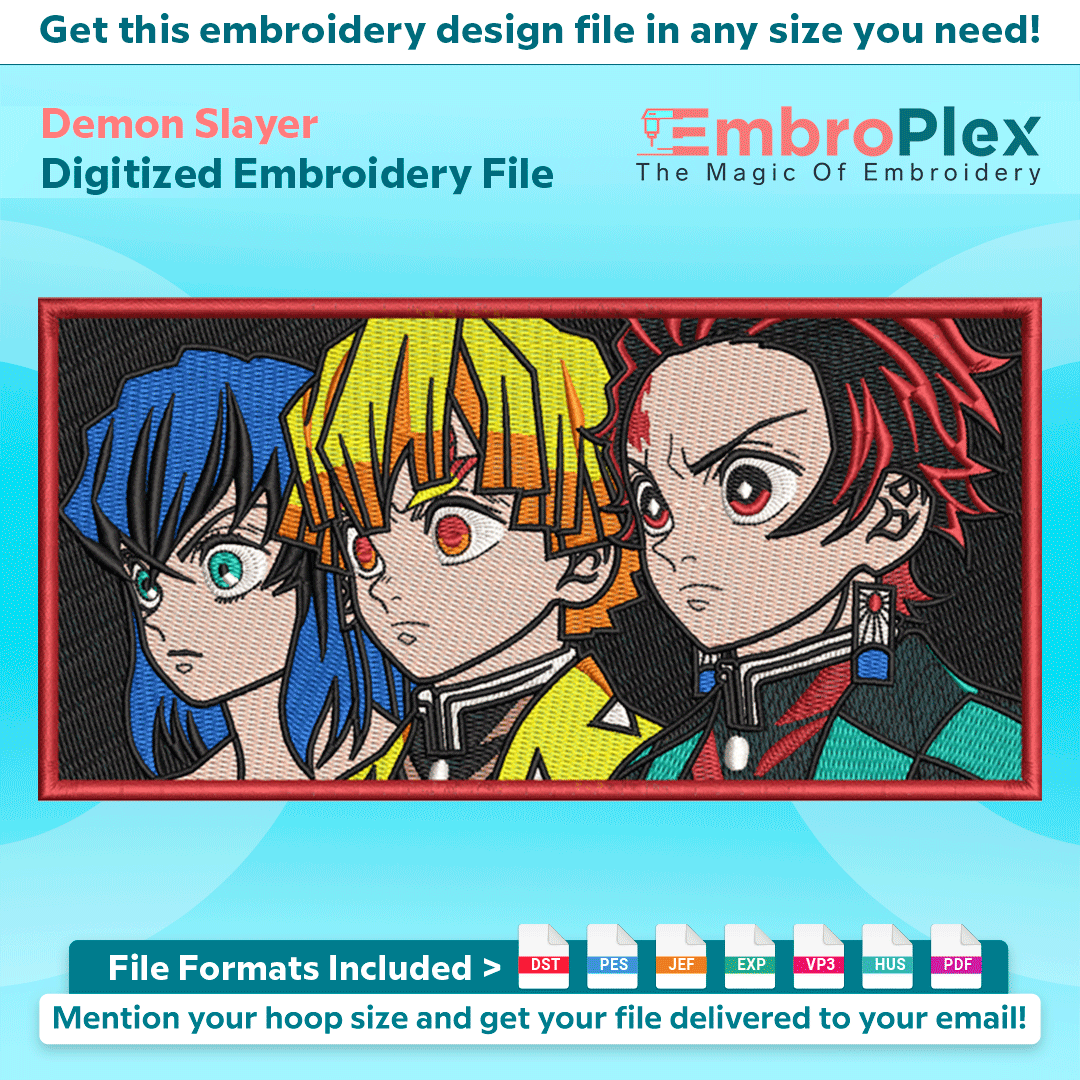 Demon Slayer Embroidery Designs File | Inspire Uplift