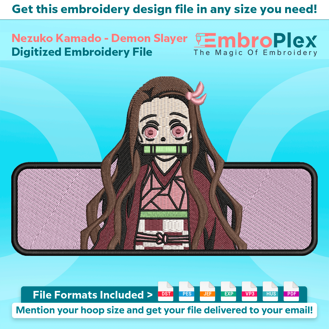 Nezuko Kamado From Demon Slayer Embroidery Designs File | Inspire Uplift