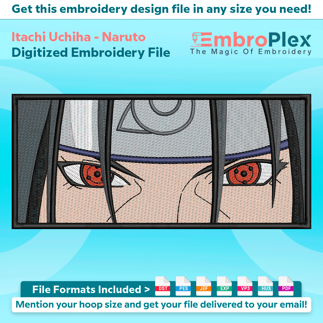 Itachi Uchiha From Naruto Embroidery Design File - Inspire Uplift