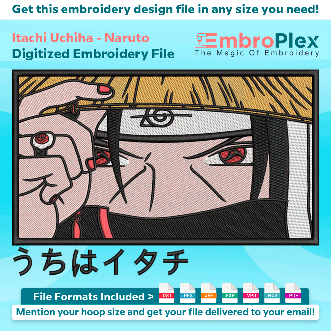 Itachi Uchiha From Naruto Embroidery Designs File | Inspire Uplift