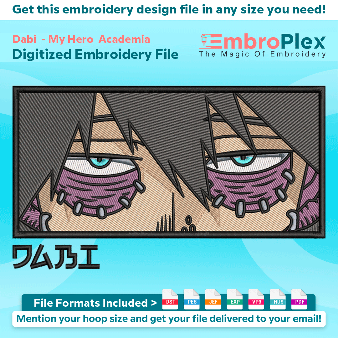 Dabi From My Hero Academia Embroidery Design File - Inspire Uplift