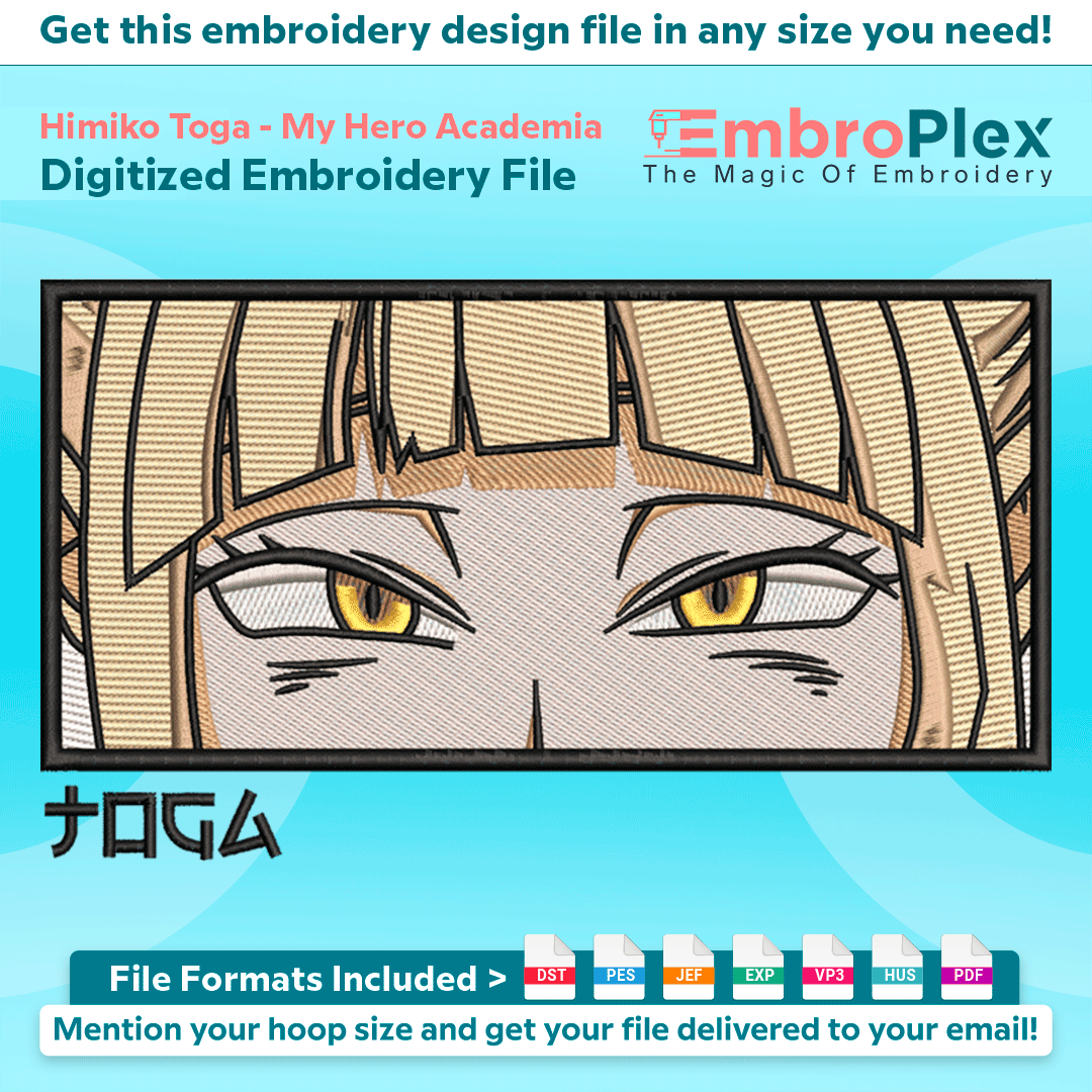 Himiko Toga From My Hero Academia Embroidery Design File - Inspire Uplift