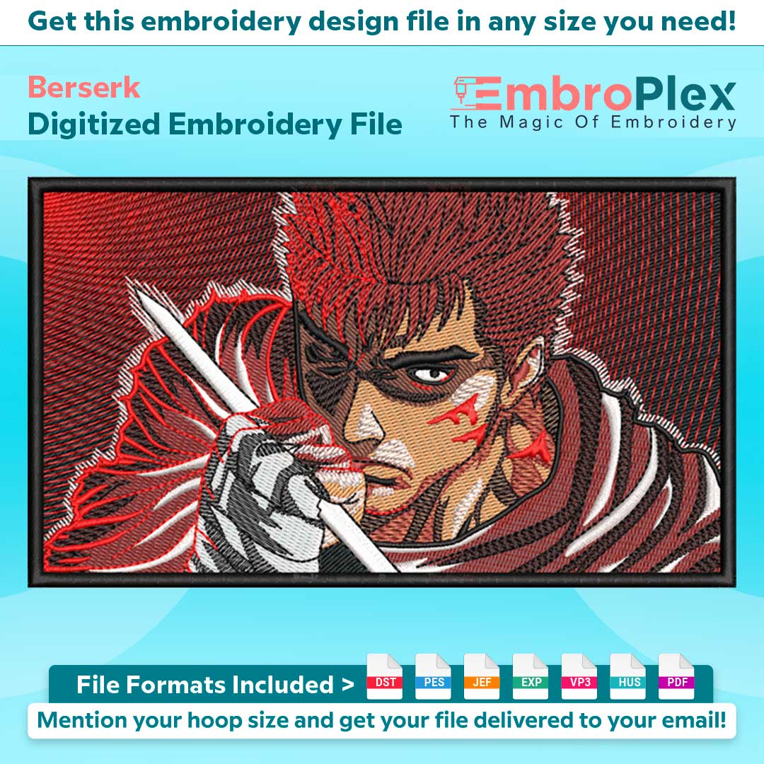 Berserk Embroidery Designs File (Anime-Inspired) | Inspire Uplift