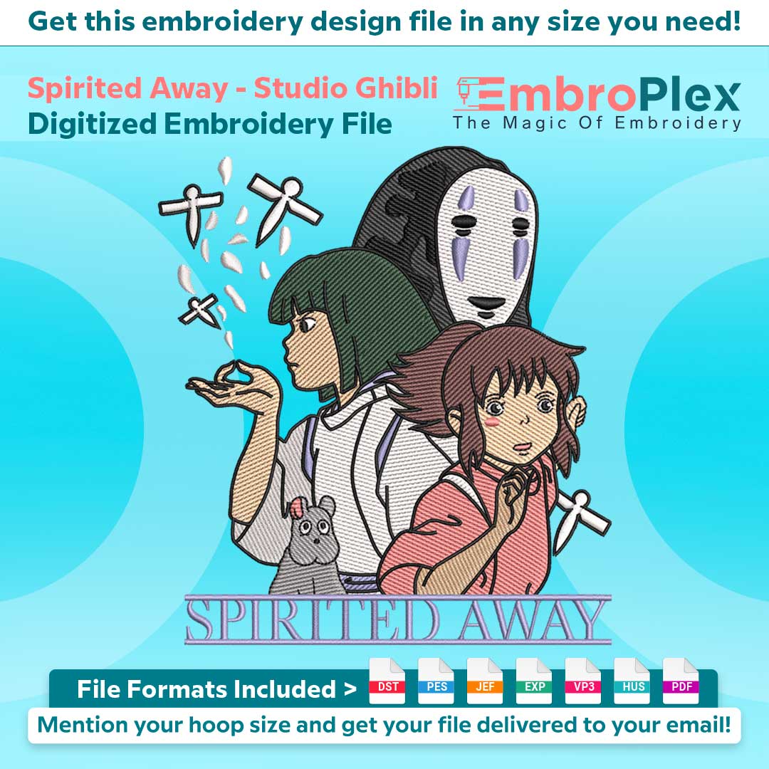 Spirited Away Anime From Studio Ghibli Embroidery Design Fil | Inspire ...
