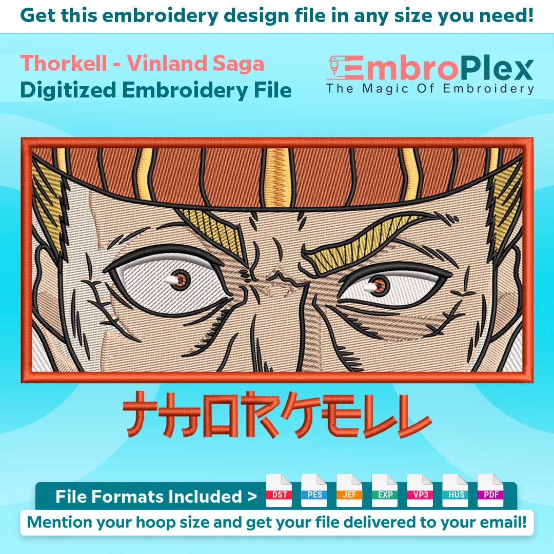 Thorkell Anime From Vinland Saga Embroidery Design File - Inspire Uplift