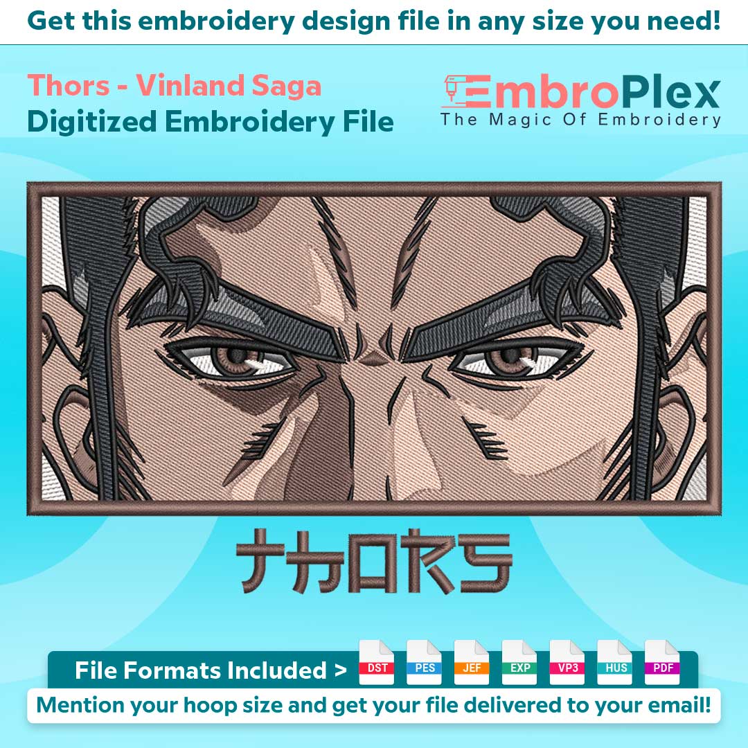 Thors Anime From Vinland Saga Embroidery Design File - Inspire Uplift