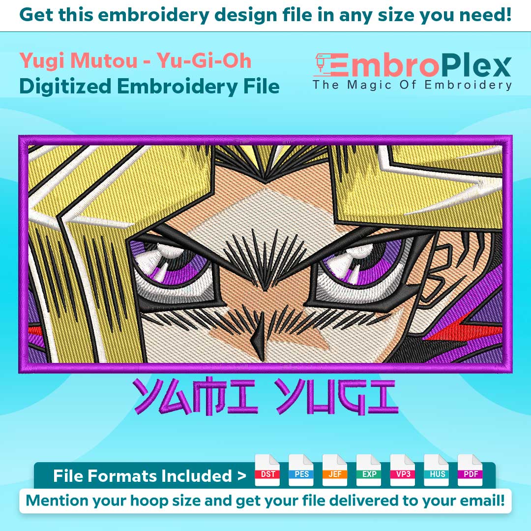 Yugi Mutou Anime From Yu-Gi-Oh Embroidery Design File - Inspire Uplift