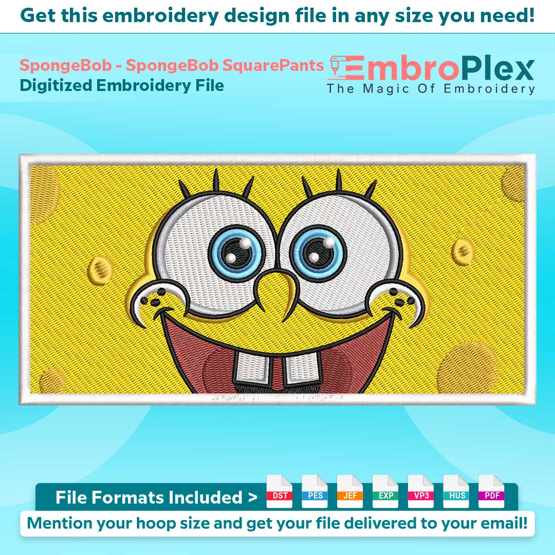 SpongeBob From SpongeBob SquarePants Embroidery Designs File | Inspire ...