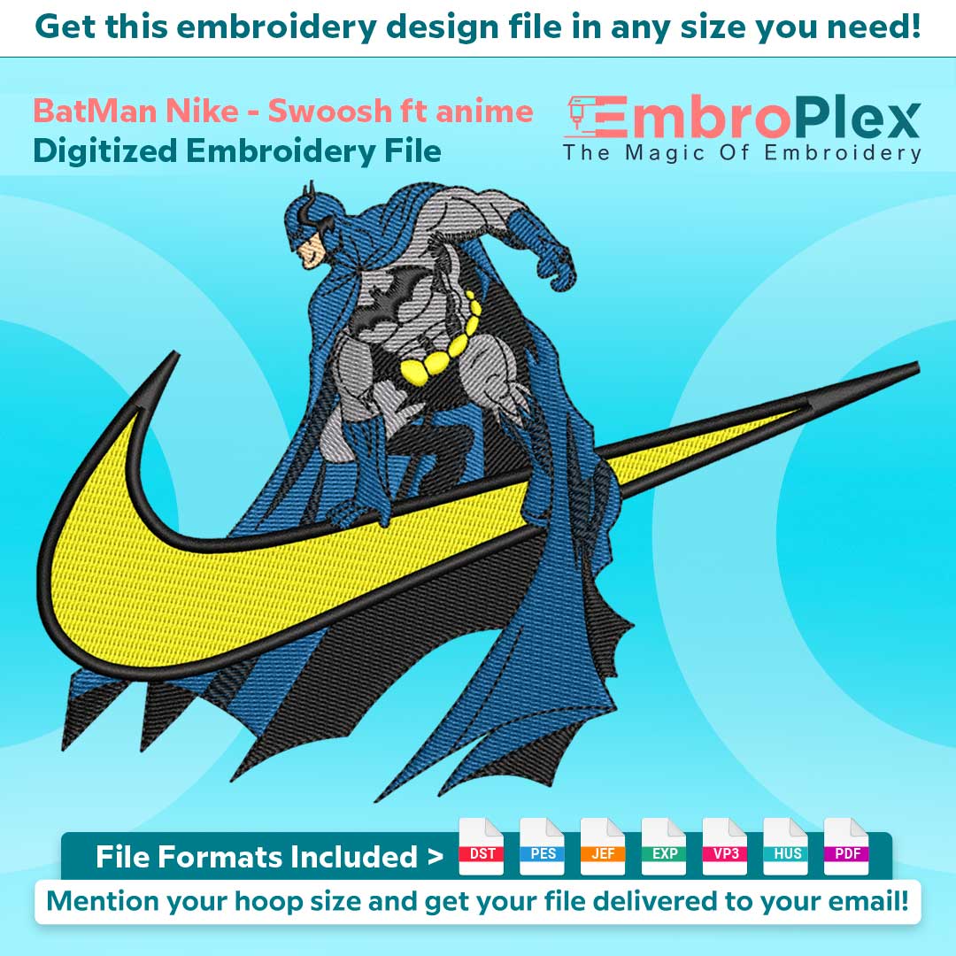 BatMan ft. Swoosh Embroidery Design File | Inspire Uplift