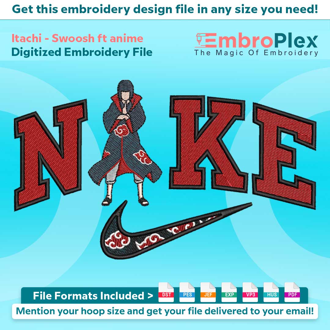 Itachi ft. Swoosh Embroidery Design File | Inspire Uplift