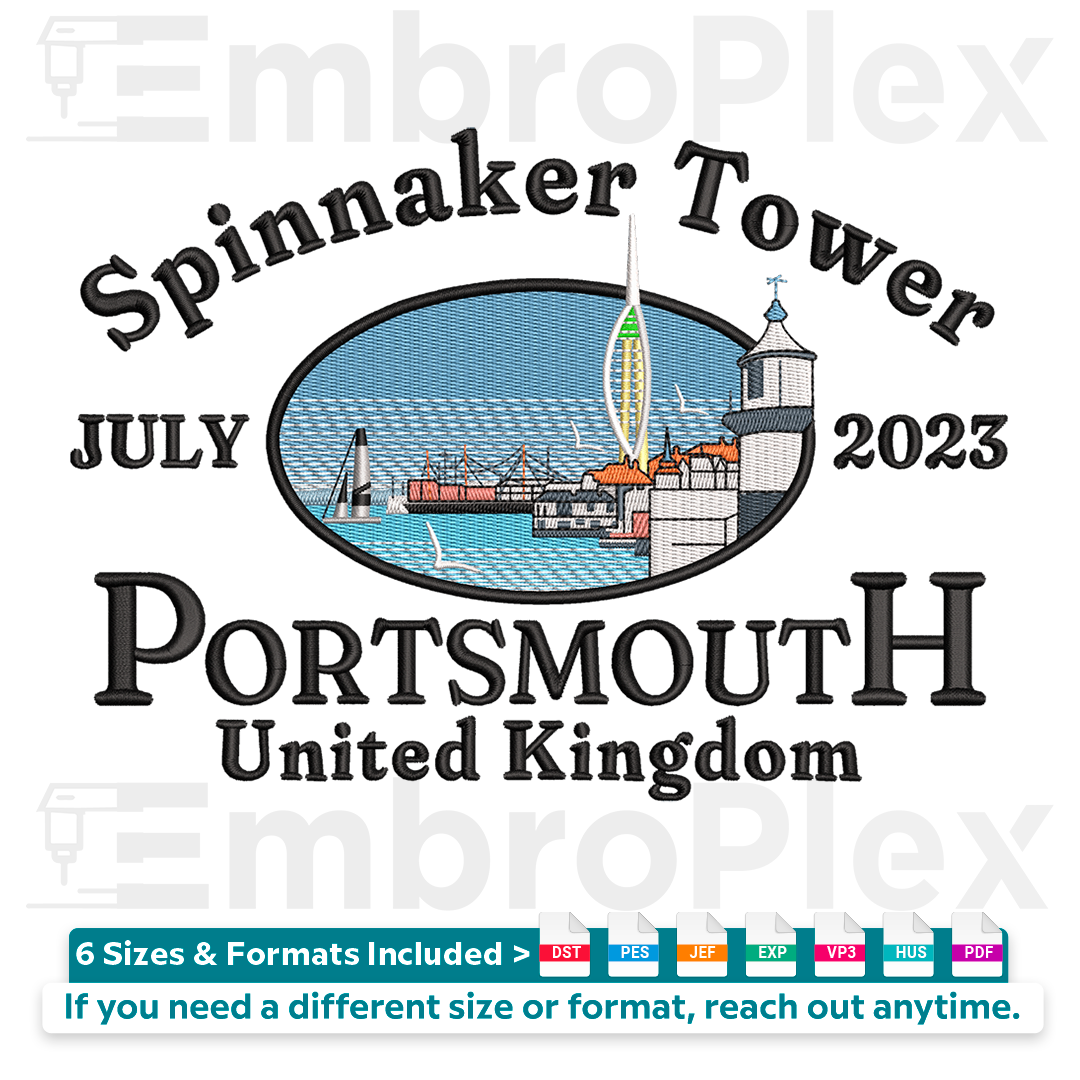 Spinnaker Tower Embroidery design | Inspire Uplift