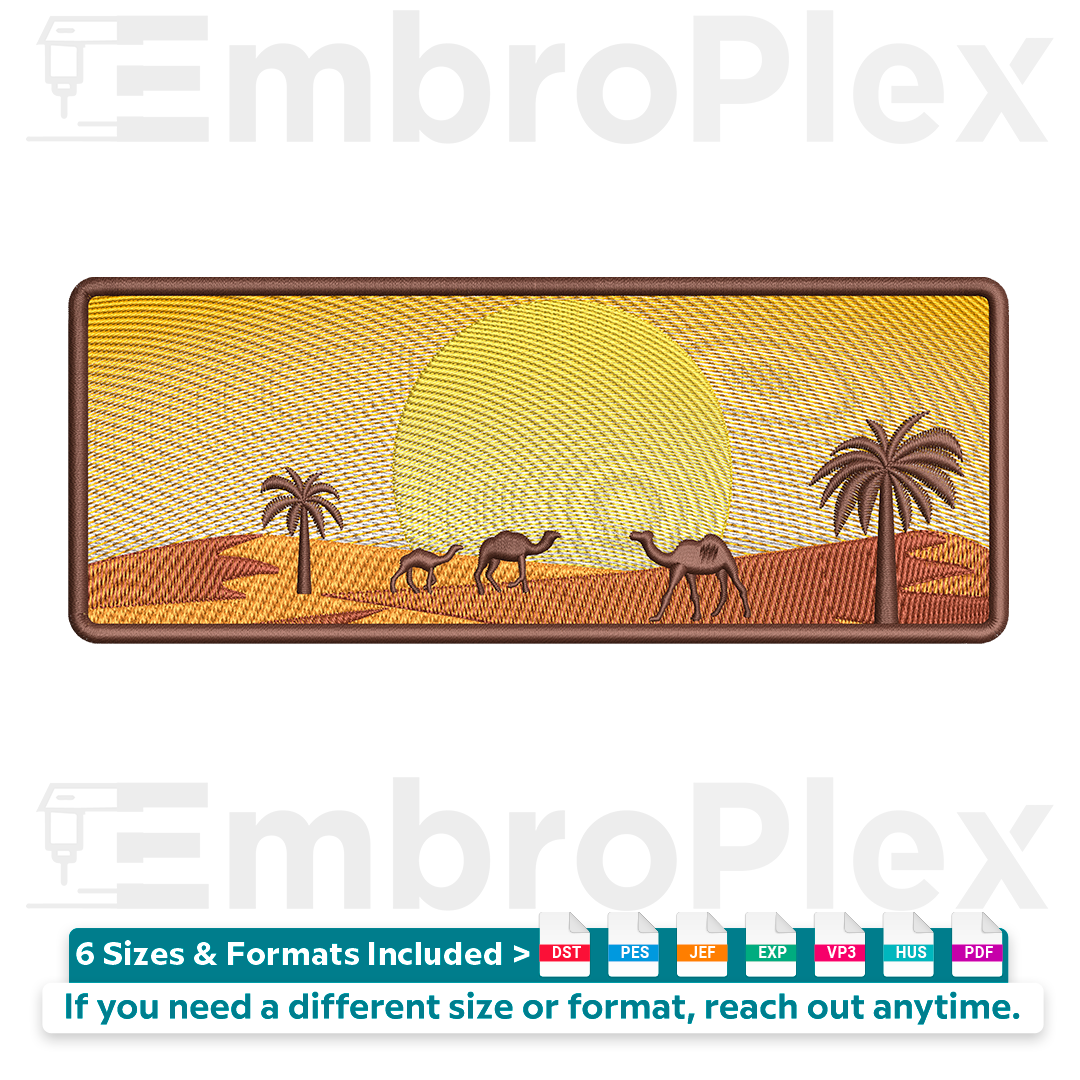Desert Camel Embroidery Design | Inspire Uplift