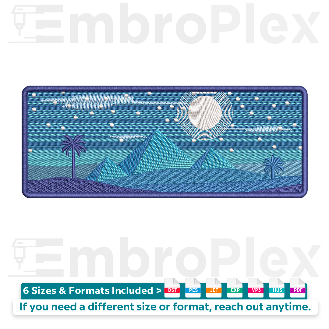 Midnight Pyramids Machine embroidery design - Inspire Uplift