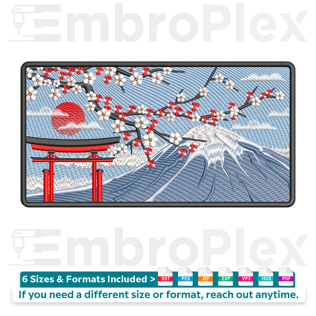 Mount Fuji Embroidery Design file | Inspire Uplift