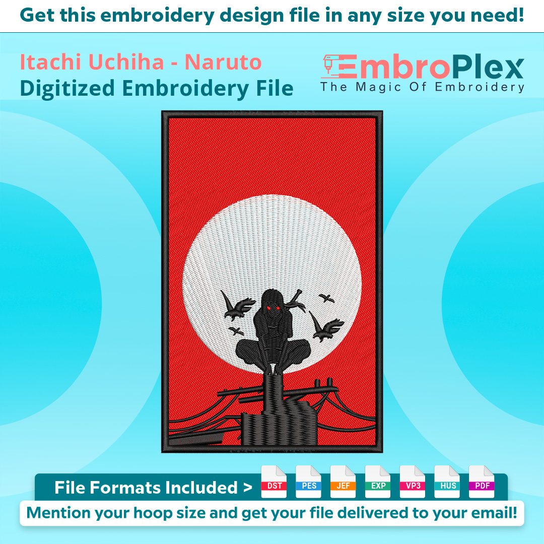 Itachi Uchiha Embroidery Design File | Inspire Uplift