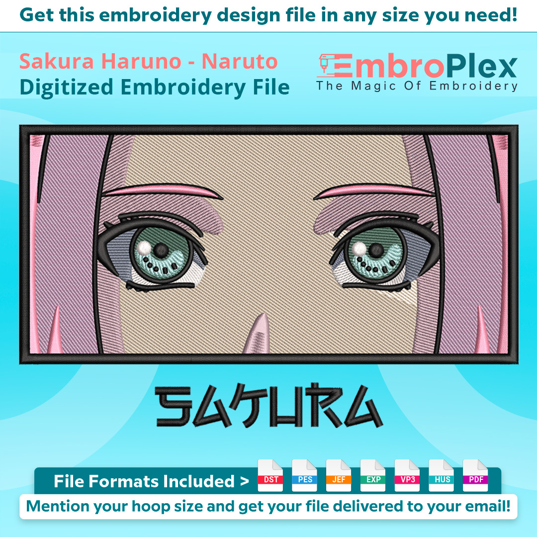 Sakura Haruno Embroidery Design File | Inspire Uplift