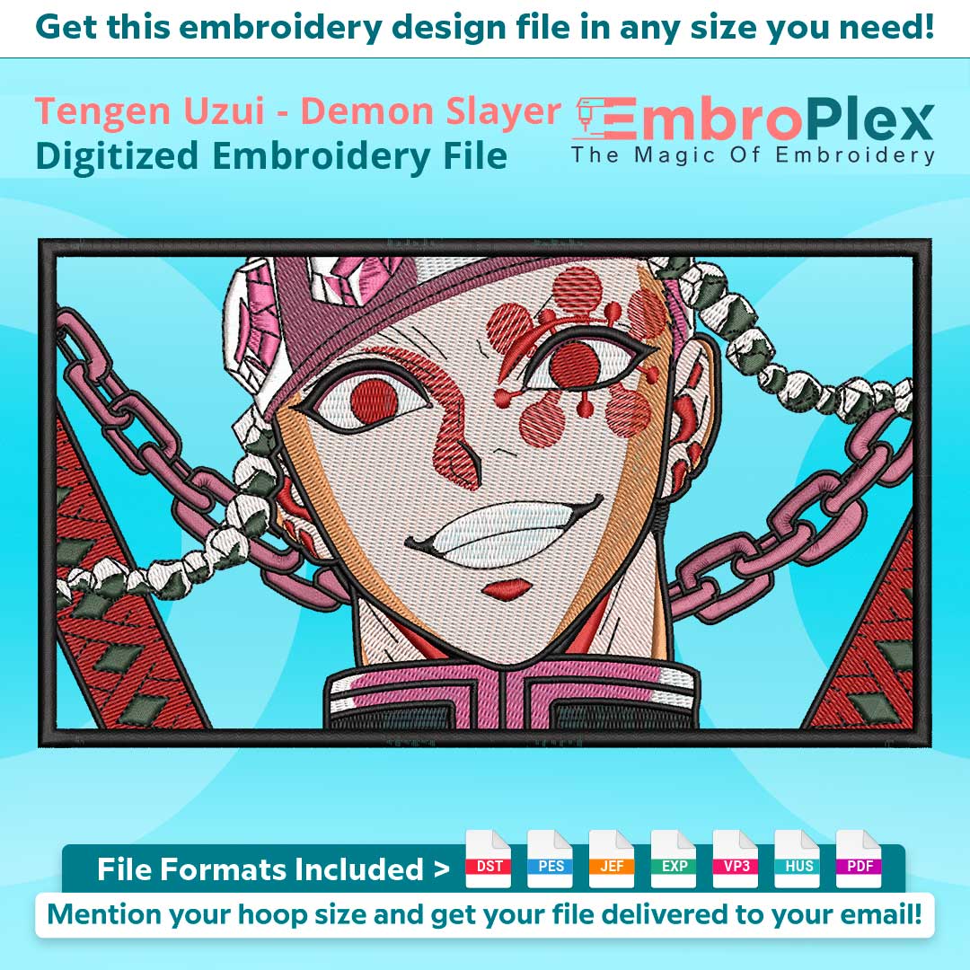 Tengen Uzui Embroidery Design File | Inspire Uplift