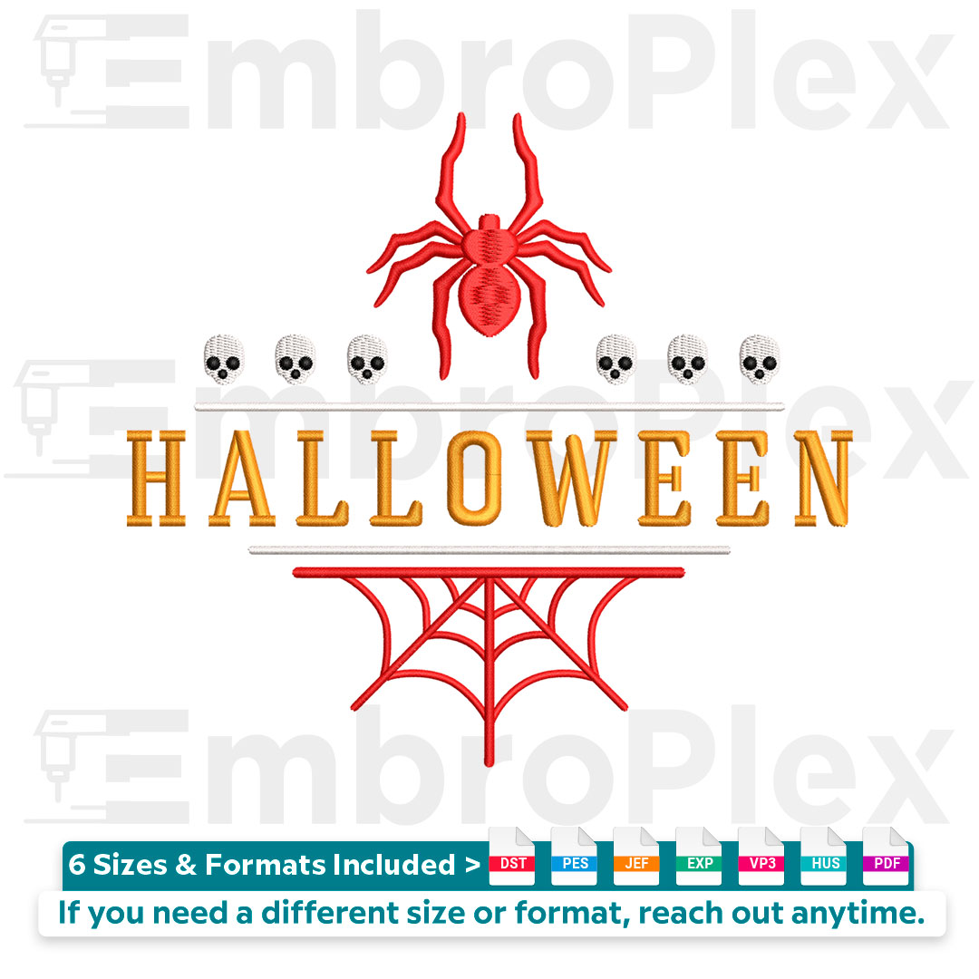 Halloween Spider Embroidery Design File | Inspire Uplift
