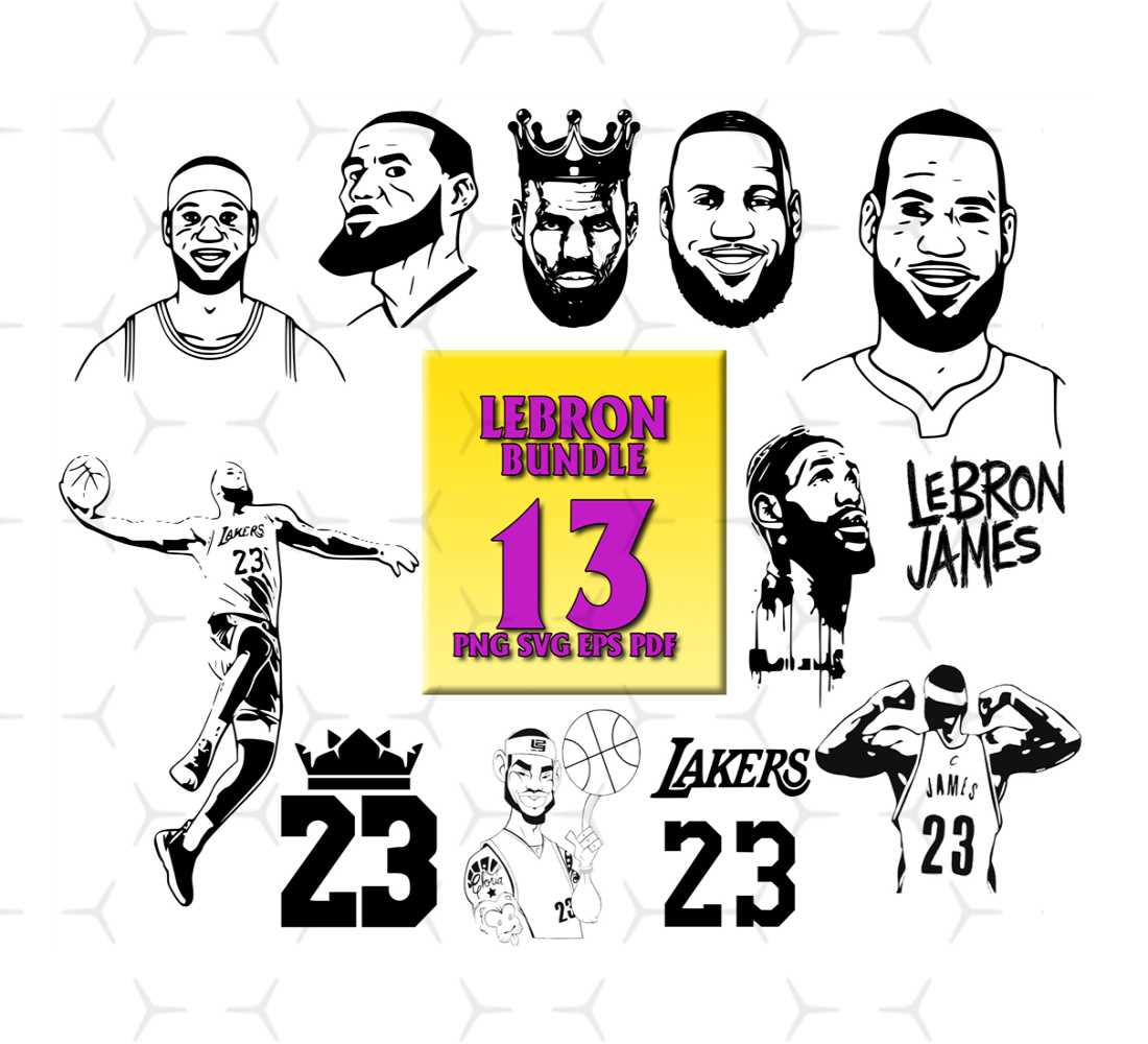 13 Files Lebron James Bundle Svg, Sport Svg, Lebron James Sv | Inspire ...