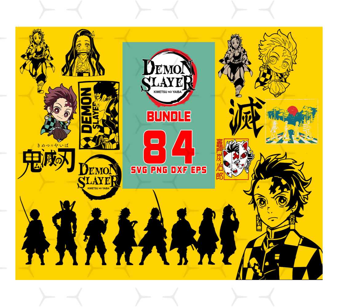 84 Files Demon Slayer Kimetsu No Yaiba Bundle Svg, Cartoon S | Inspire ...