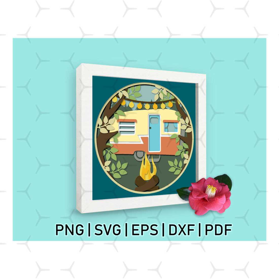 3D Vintage Camper Svg, Camping Shadow Box Svg, Vintage Campe | Inspire ...