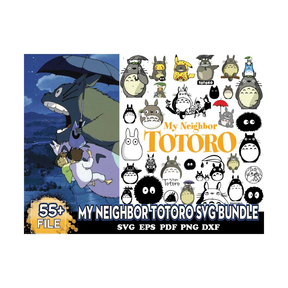 55 My Neighbor Totoro Svg Bundle, Totoro Cute Svg | Inspire Uplift