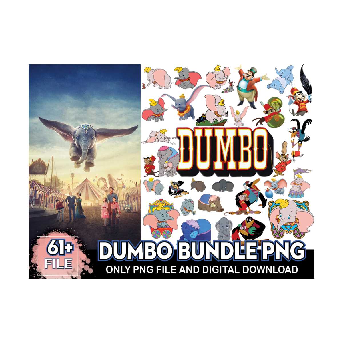 61 Files Dumbo Bundle Png, Cartoon Png, Dumbo Png | Inspire Uplift