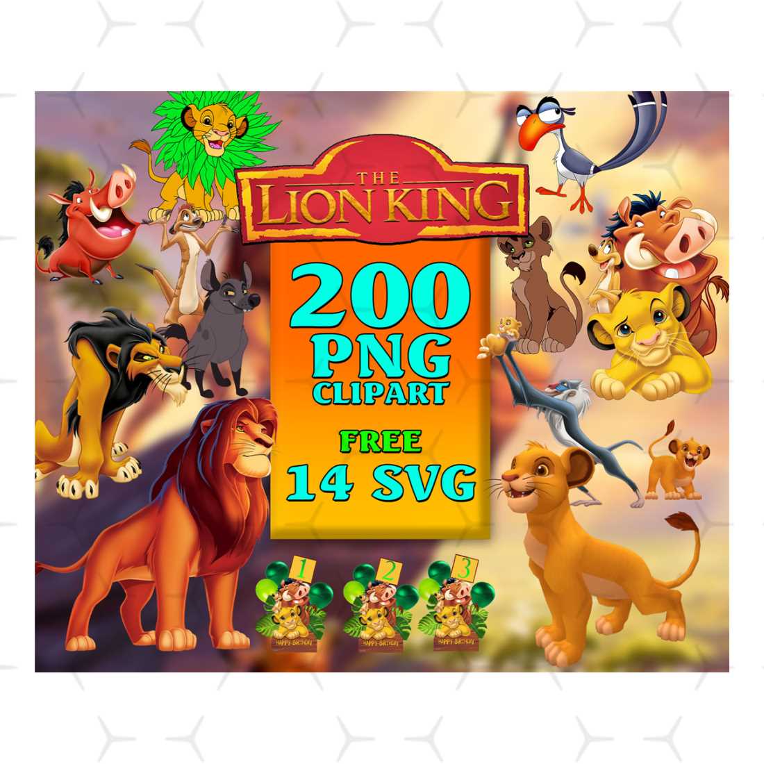 200 Lion King Clipart Png Bundle, Simba Pumbaa Timone Mufasa - Inspire ...