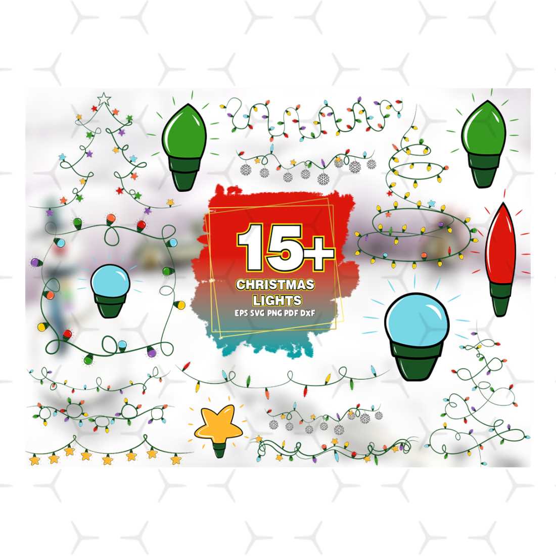 15 Files Christmas Lights Bundle Svg Sublimation, Christmas - Inspire ...