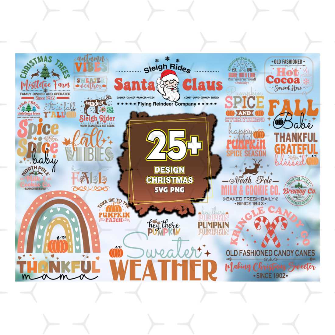 25 Design Christmas SVG PNG Bundle, Christmas Svg, Thanksgiv | Inspire ...