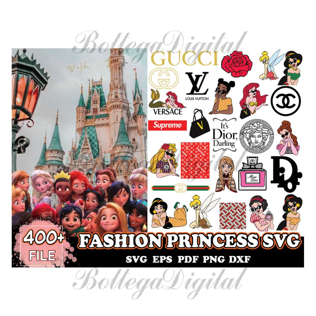 400 Fashion Princess Svg, Disney Svg, Princess Svg | Inspire Uplift