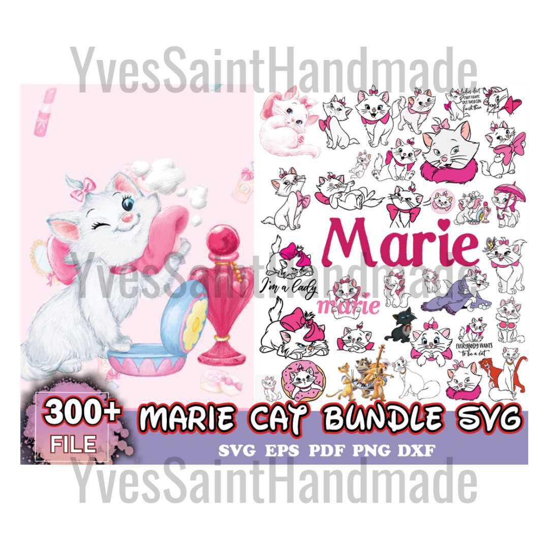 300 Marie Cat Bundle Svg, Disney Svg, Marie Svg - Inspire Uplift