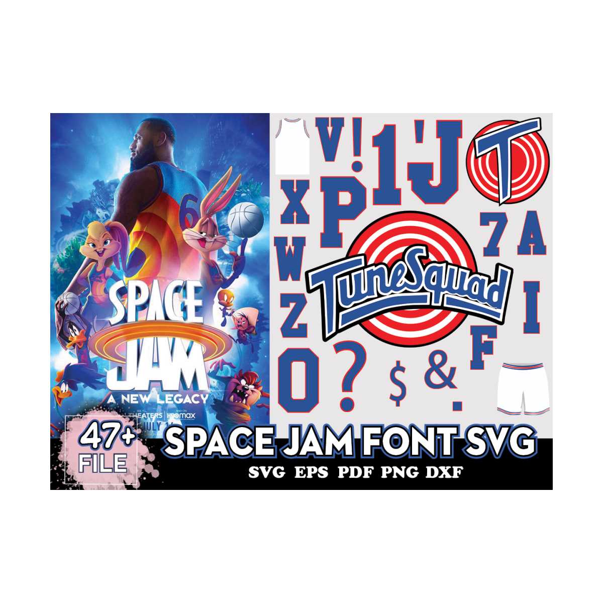 Tune Squad Bundle Svg, Space Jam Font Svg, Logo Svg | Inspire Uplift