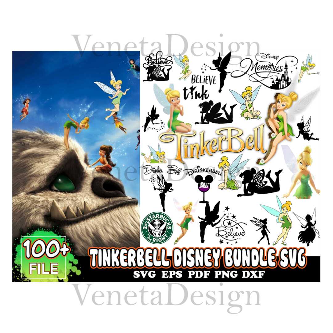 100 Tinkerbell Bundle Svg, Disney Svg, Tinkerbell Svg - Inspire Uplift