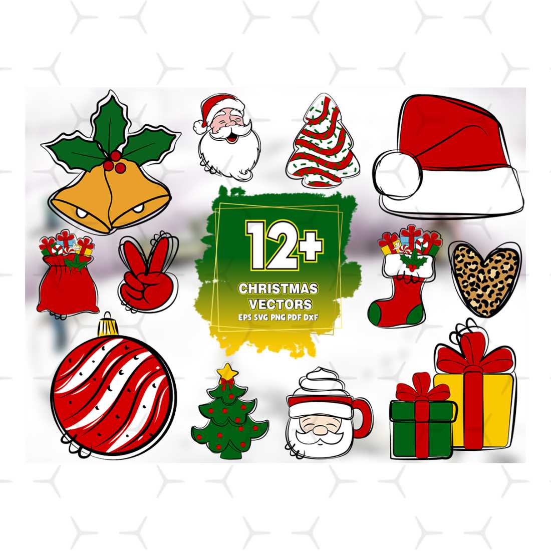 12 Christmas Vectors Bundle Free SVG, Christmas Svg, Xmas Sv | Inspire ...