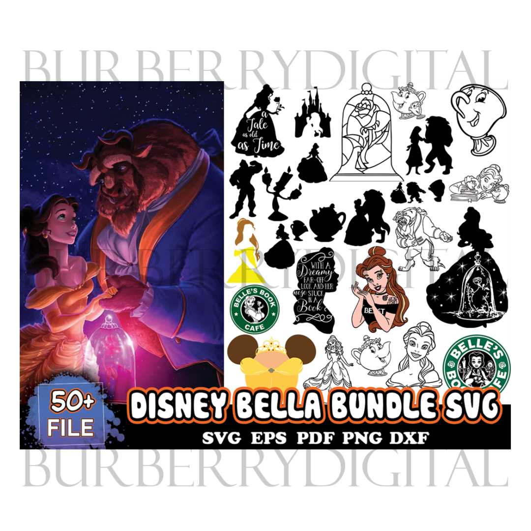 50 Disney Bella Bundle Svg, Disney Svg, Bella Svg - Inspire Uplift