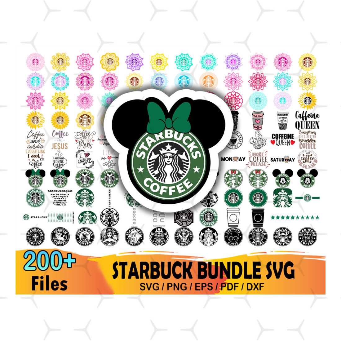 200 Starbucks Bundle Svg, Starbucks Svg, Starbucks Logo Svg | Inspire ...