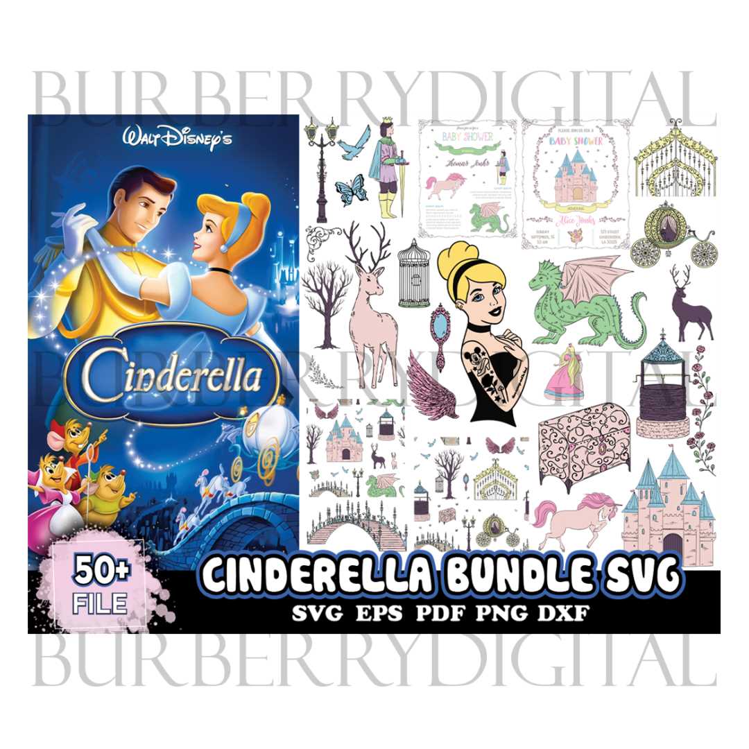 50 Files Cinderella Bundle Svg, Disney Svg, Cinderella Svg - Inspire Uplift