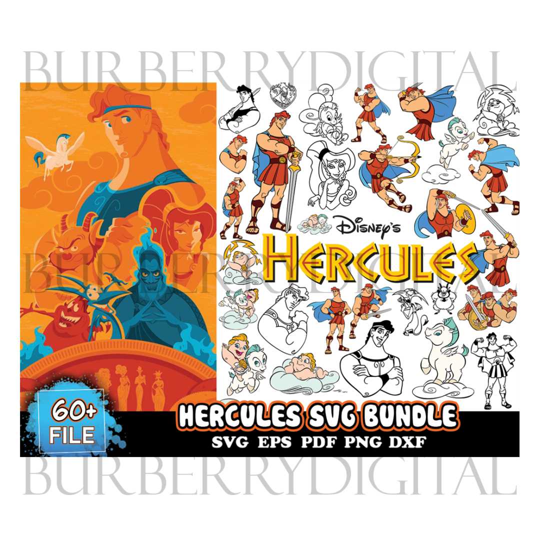 60 Files Hercules Svg Bundle Files for Cricut, Disney Svg - Inspire Uplift