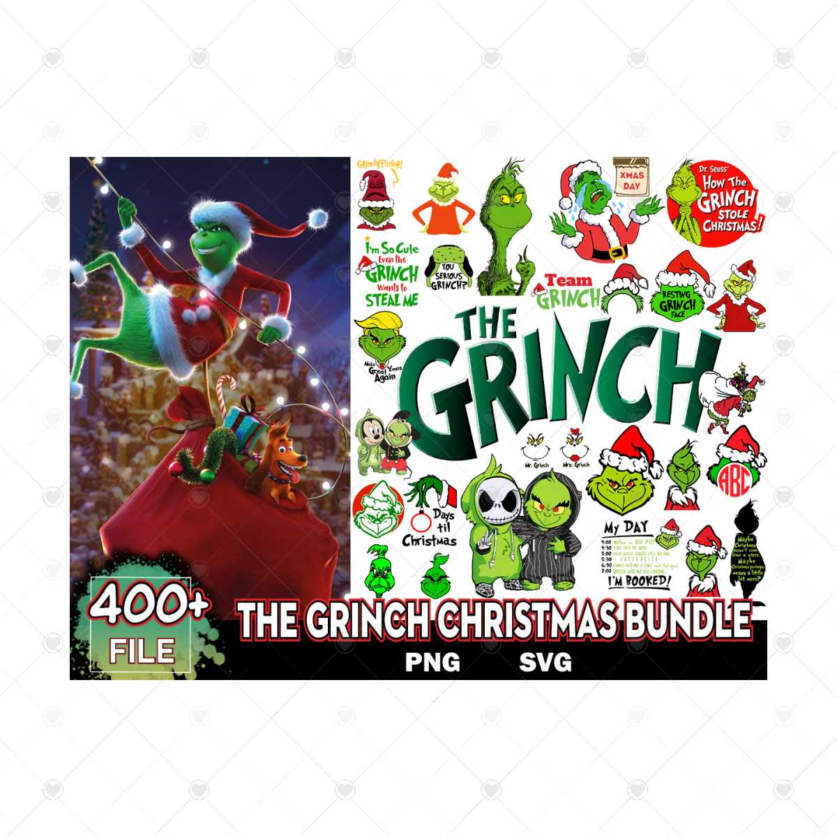 The Grinch 400 Files Svg Bundle, Grinch Christmas Svg, Chris | Inspire ...