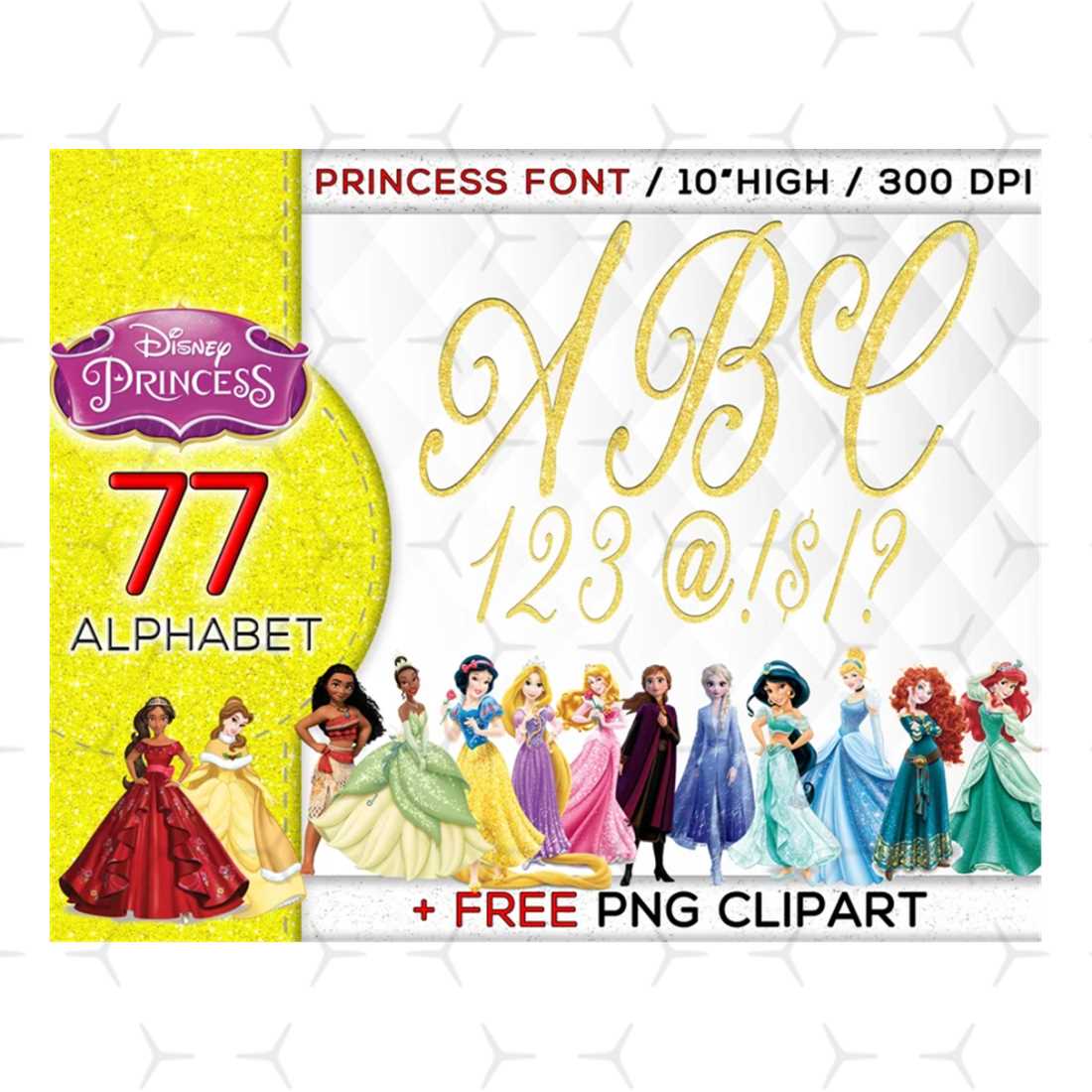 Disney Princess Alphabet Png, Princess Font Png, Gold Glitte | Inspire ...