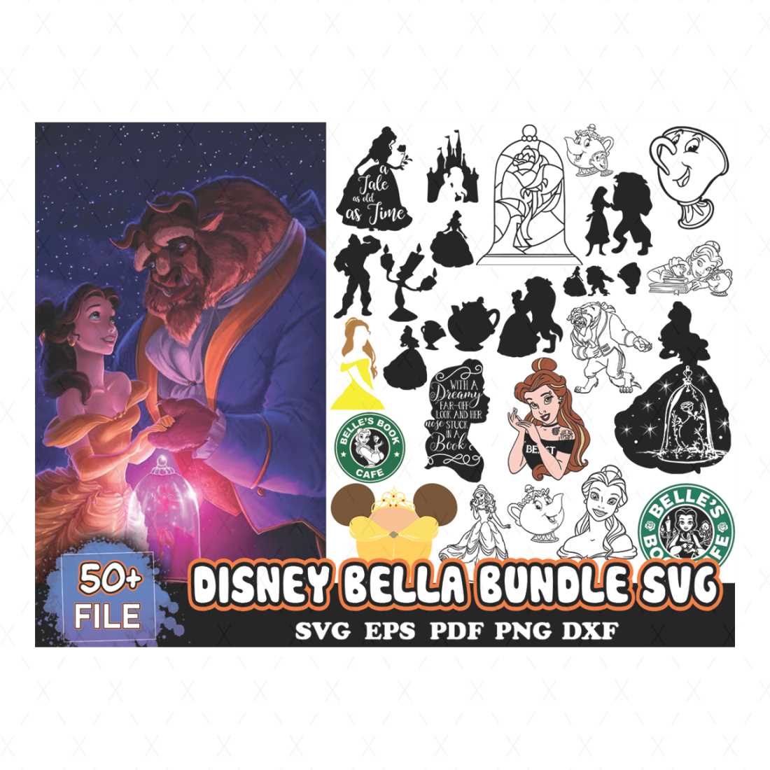 50 Disney Bella Bundle Svg, Disney Svg, Bella Svg | Inspire Uplift