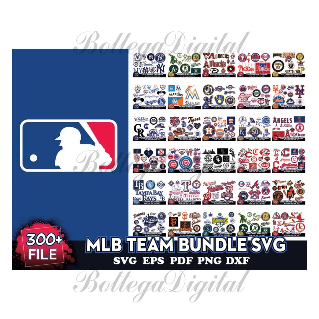 300 Files MLB Team Bundle Svg, Sport Svg, MLB Team svg, MLB | Inspire ...