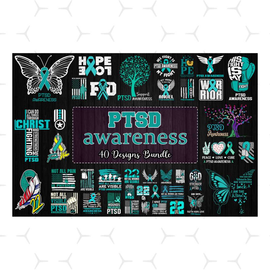 40 Designs PTSD Awareness Bundle Svg, Ptsd Svg, Veteran Svg | Inspire ...