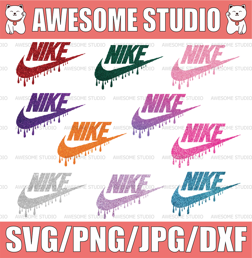 10 Files Glitter Nike Logo Bundle - PNG - Instant Digital Do | Inspire ...